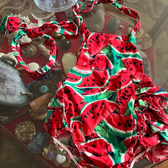 Swim | Watermelon Swimsuit And Headband 912 | Poshmark